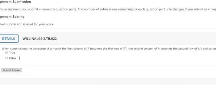 Solved gnment Submission nis assignment, you submit answers | Chegg.com