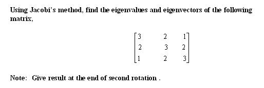Solved Using Jacobi's method, find the eigenvalues and | Chegg.com
