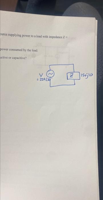 Solved 4. The circuit shows an AC voltage source supplying | Chegg.com