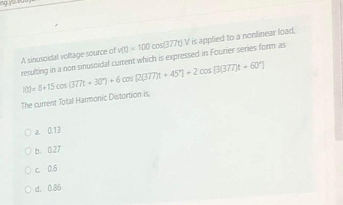 Solved For the circuit below, the Vrms output voltage can be | Chegg.com