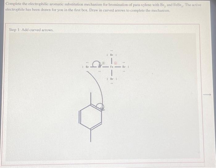 Solved Complete the electrophilic aromatic substitution | Chegg.com