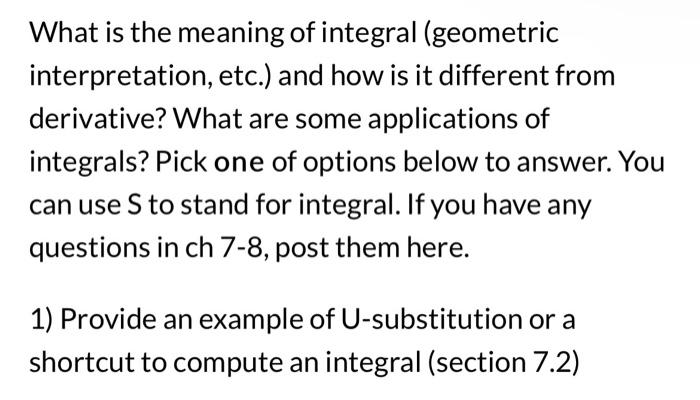 Solved What is the meaning of integral (geometric | Chegg.com