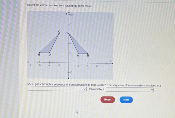 Solved Select the correct answer from each drop-down menu | Chegg.com