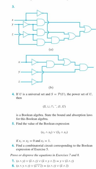 Solved 1. Write a Boolean expression that represents the | Chegg.com