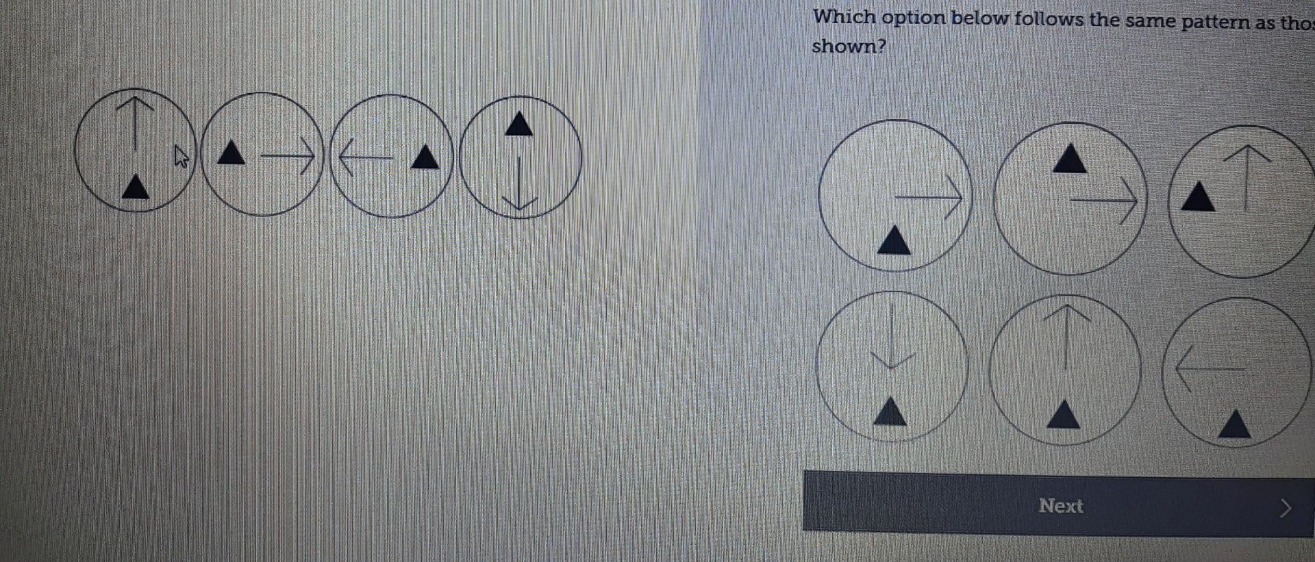 Solved Which option below follows the same pattern as tho | Chegg.com