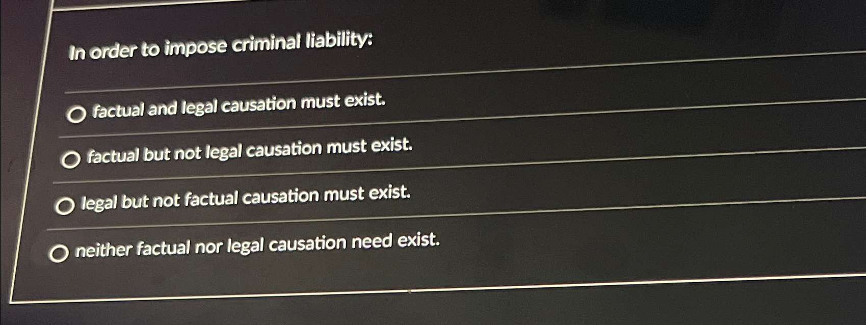 Solved In order to impose criminal liability:factual and | Chegg.com Solved In order to impose criminal liability:factual and | Chegg.com