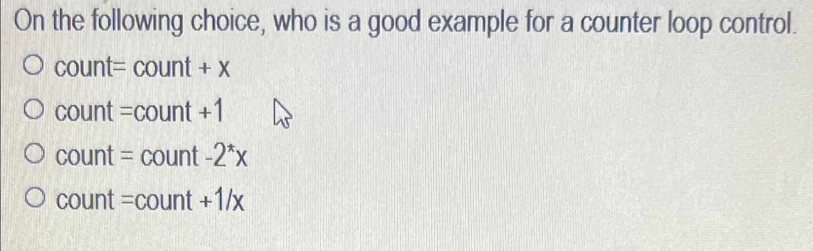 Solved On the following choice, who is a good example for a | Chegg.com