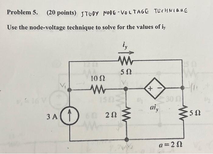Solved Use the node-voltage technique to solve for the | Chegg.com