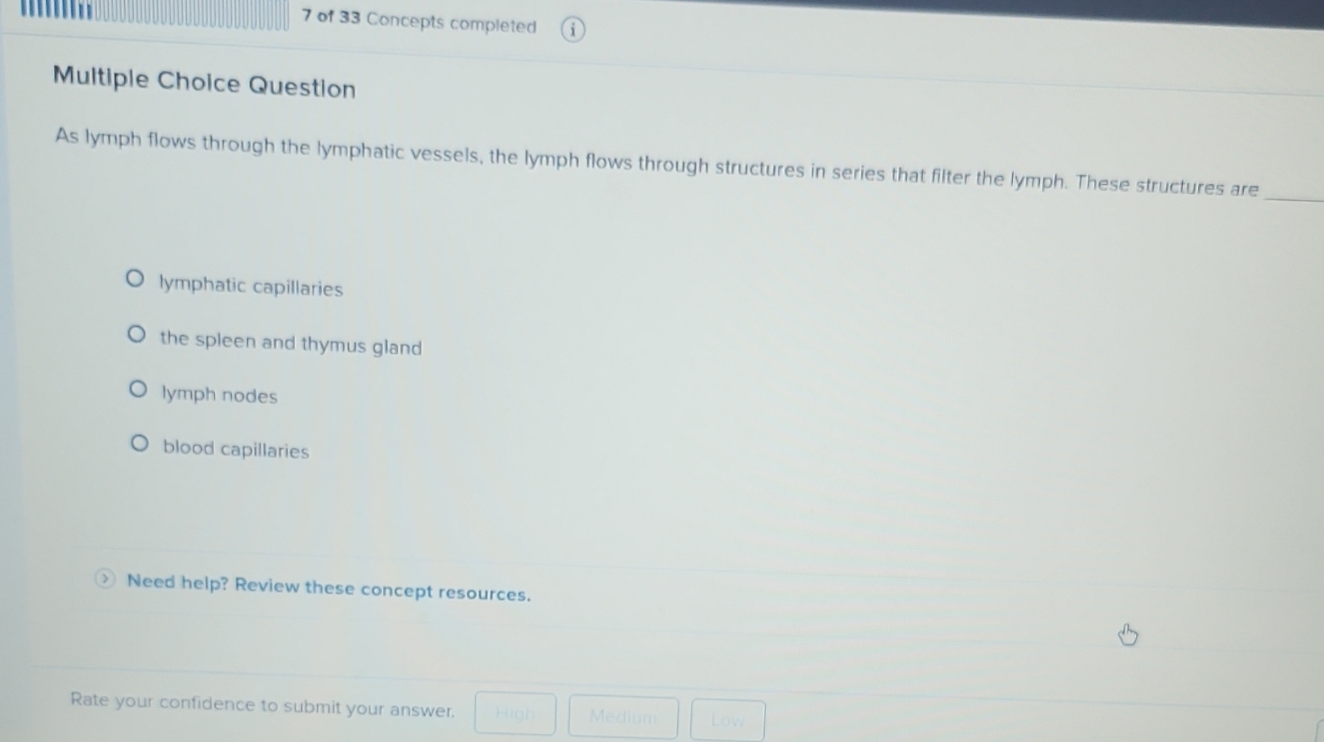7 ﻿of 33 ﻿Concepts completed(i)Multiple Choice | Chegg.com