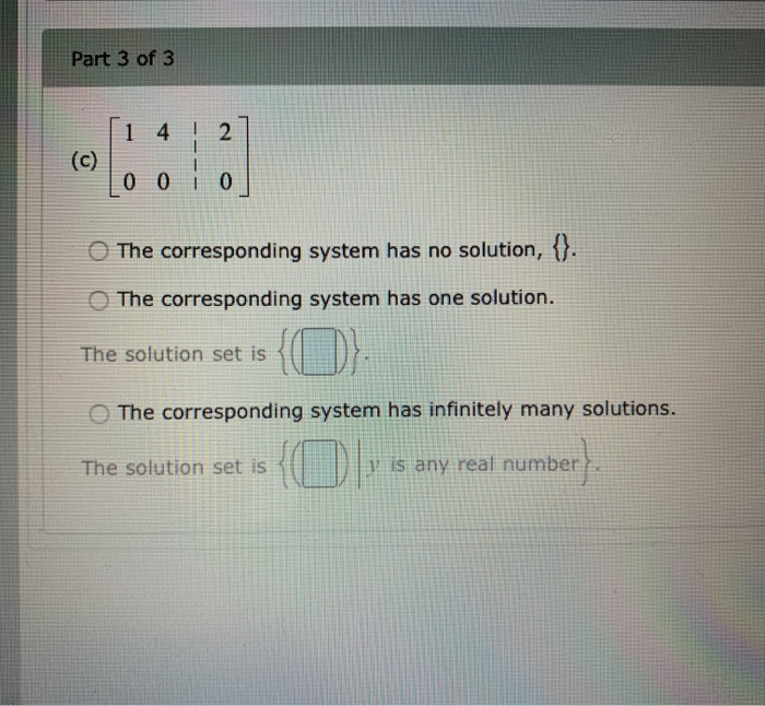 Solved Determine the solution set for the system represented | Chegg.com
