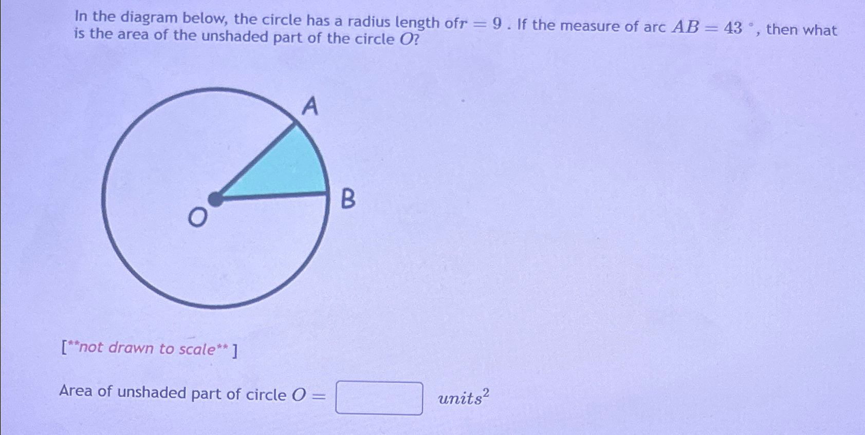 Solved In the diagram below, the circle has a radius length | Chegg.com
