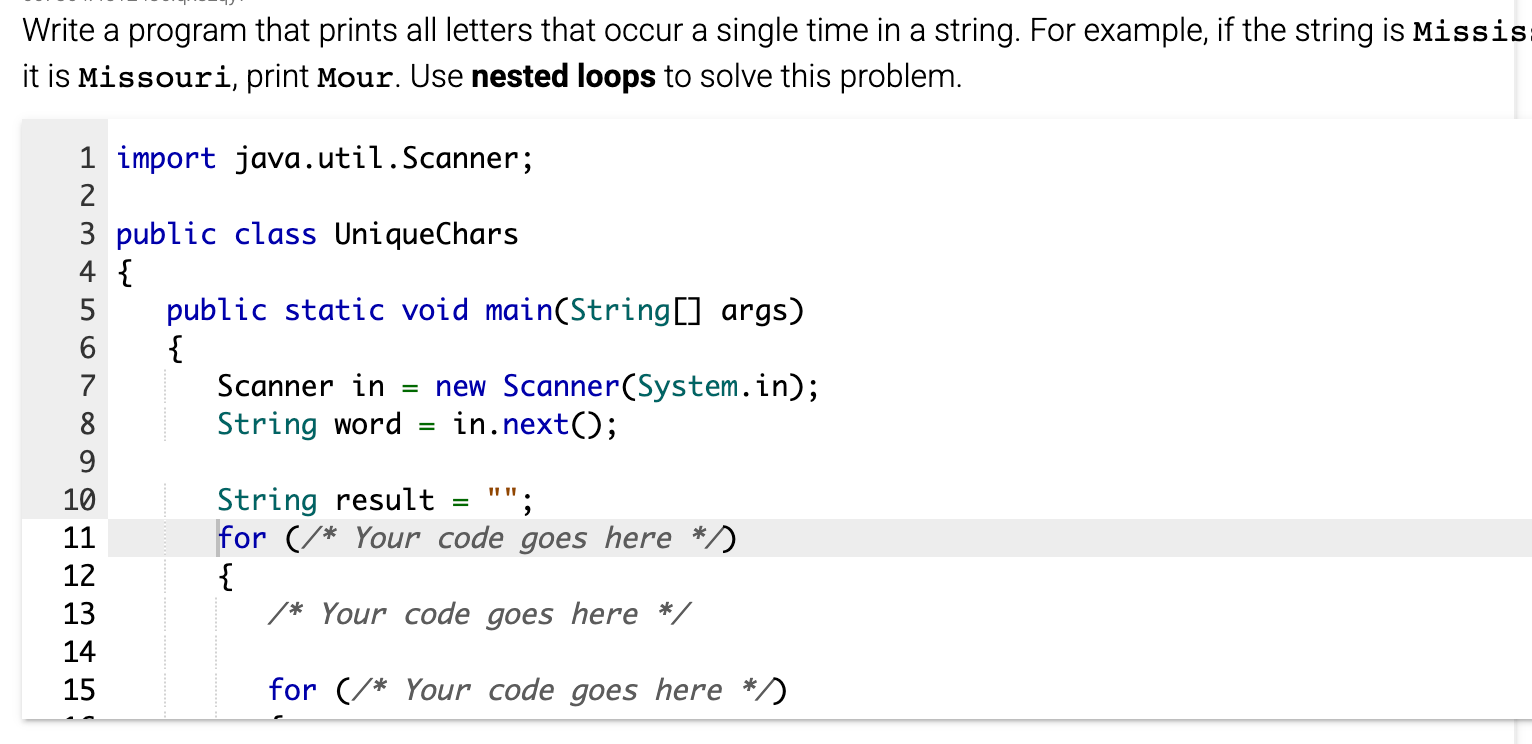 Solved Write a program that prints all letters that occur a | Chegg.com