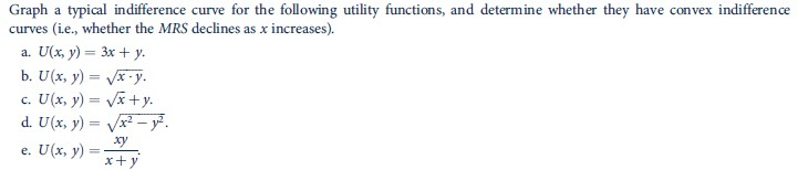 Solved Graph a typical indifference curve for the following | Chegg.com