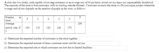 A store bas two cleaks, cach capable of serving | Chegg.com
