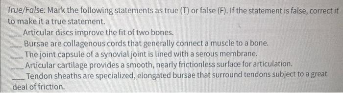 Solved True/False: Mark the following statements as true (T) | Chegg.com