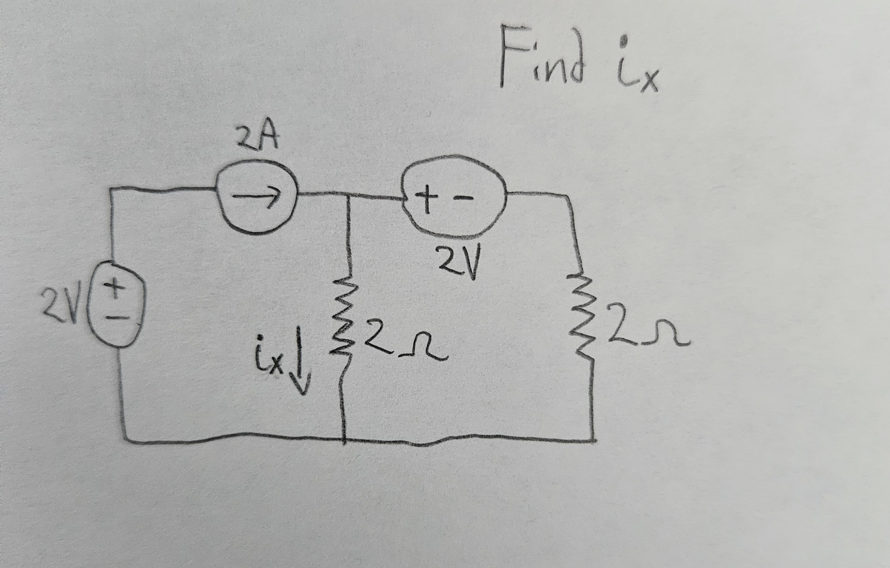 Solved Find ixin the following circuit. | Chegg.com