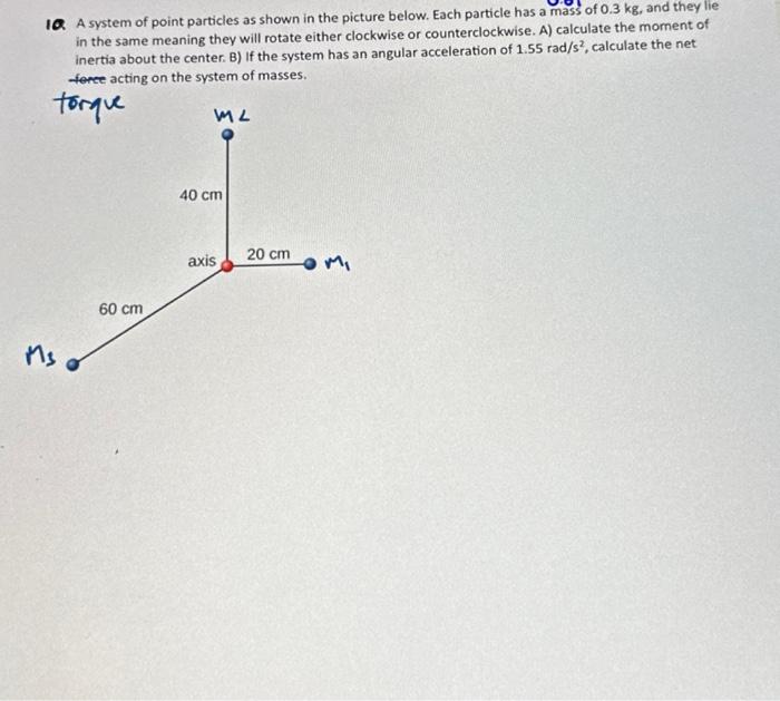 Solved 10. A system of point particles as shown in the | Chegg.com