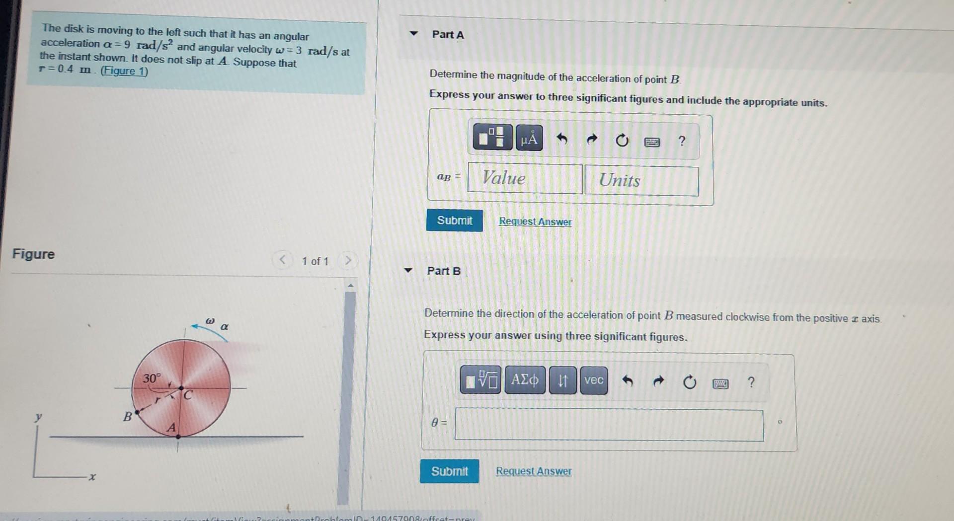 [Solved]: The disk is moving to the left such that