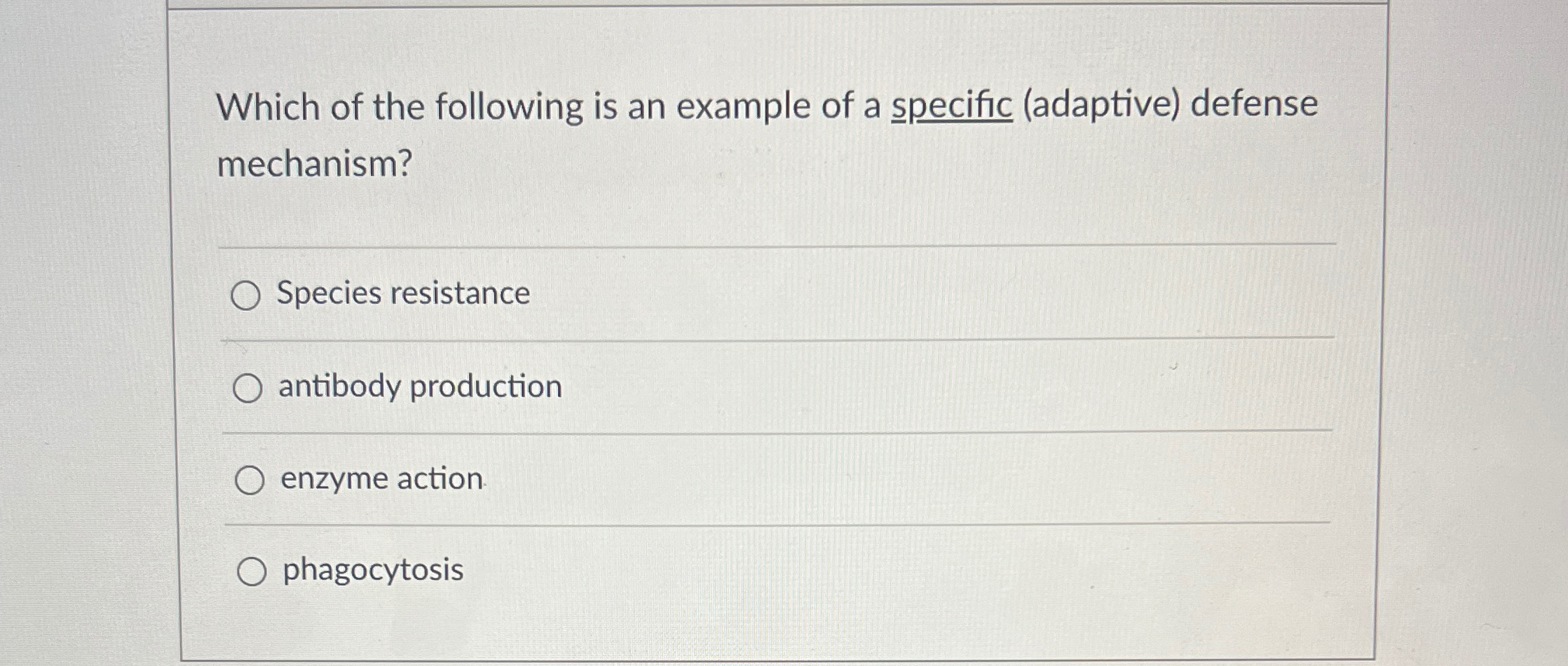 Solved Which of the following is an example of a specific | Chegg.com