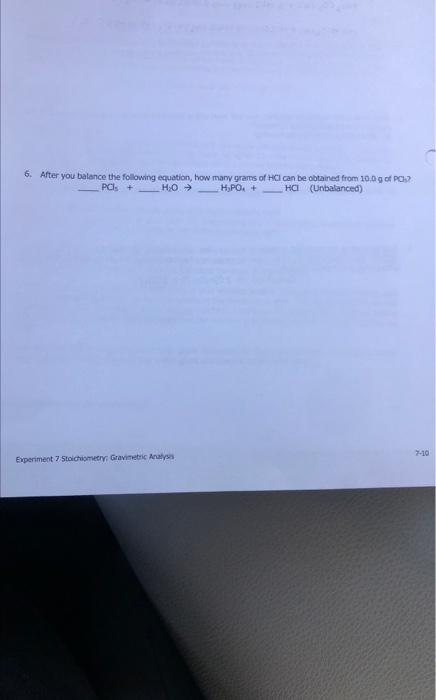 Solved Pre-Lab Assignment for Exp 7: Stoichiometry: | Chegg.com