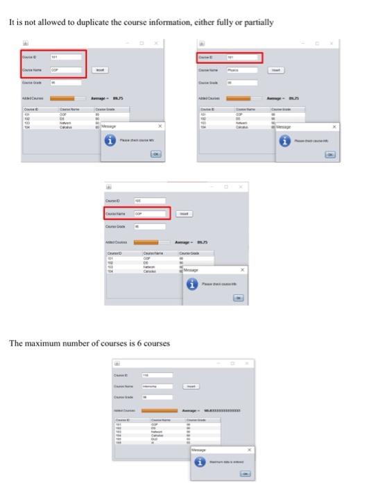 Solved IMPLEMENT THE FOLLOWING PROGRAM: Course 10 Course | Chegg.com
