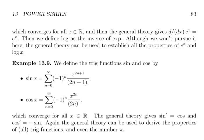 Solved Real Analysis(Power Series): Prove the following | Chegg.com