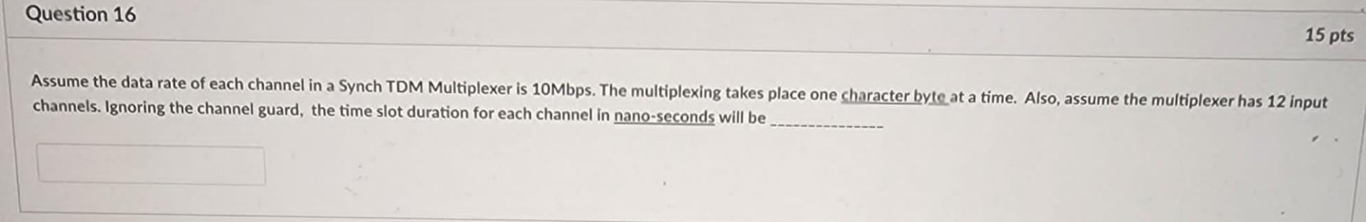 Solved Assume the data rate of each channel in a Synch TDM | Chegg.com