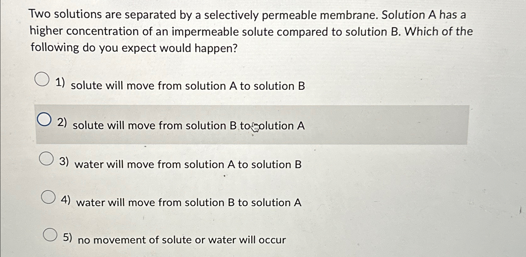 Solved Two solutions are separated by a selectively | Chegg.com