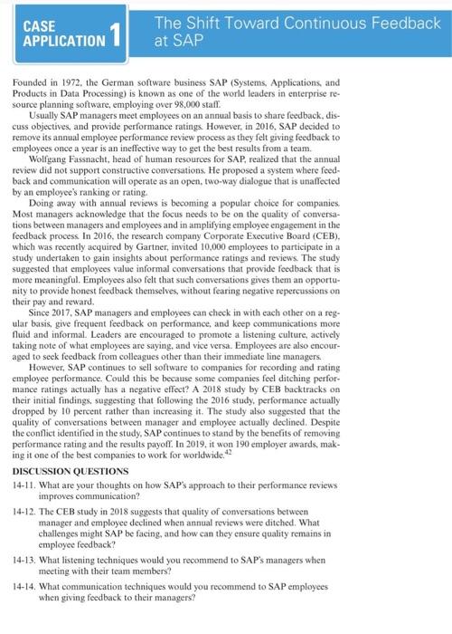 Solved CASE APPLICATION 1 The Shift Toward Continuous | Chegg.com