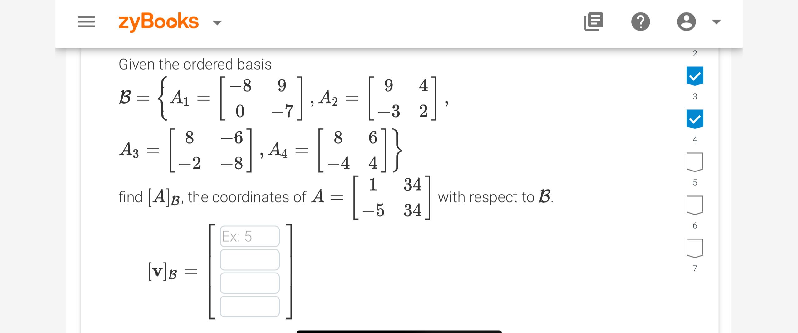 Given the ordered basis}-2,A4=[864]{-4find [A]B, ﻿the | Chegg.com
