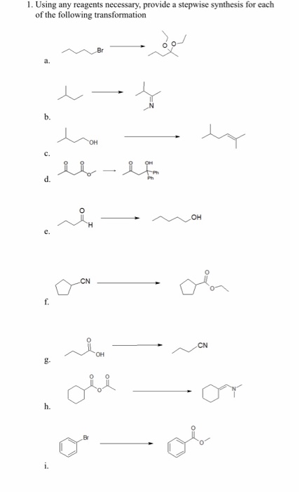 Solved 1. Using any reagents necessary, provide a stepwise | Chegg.com