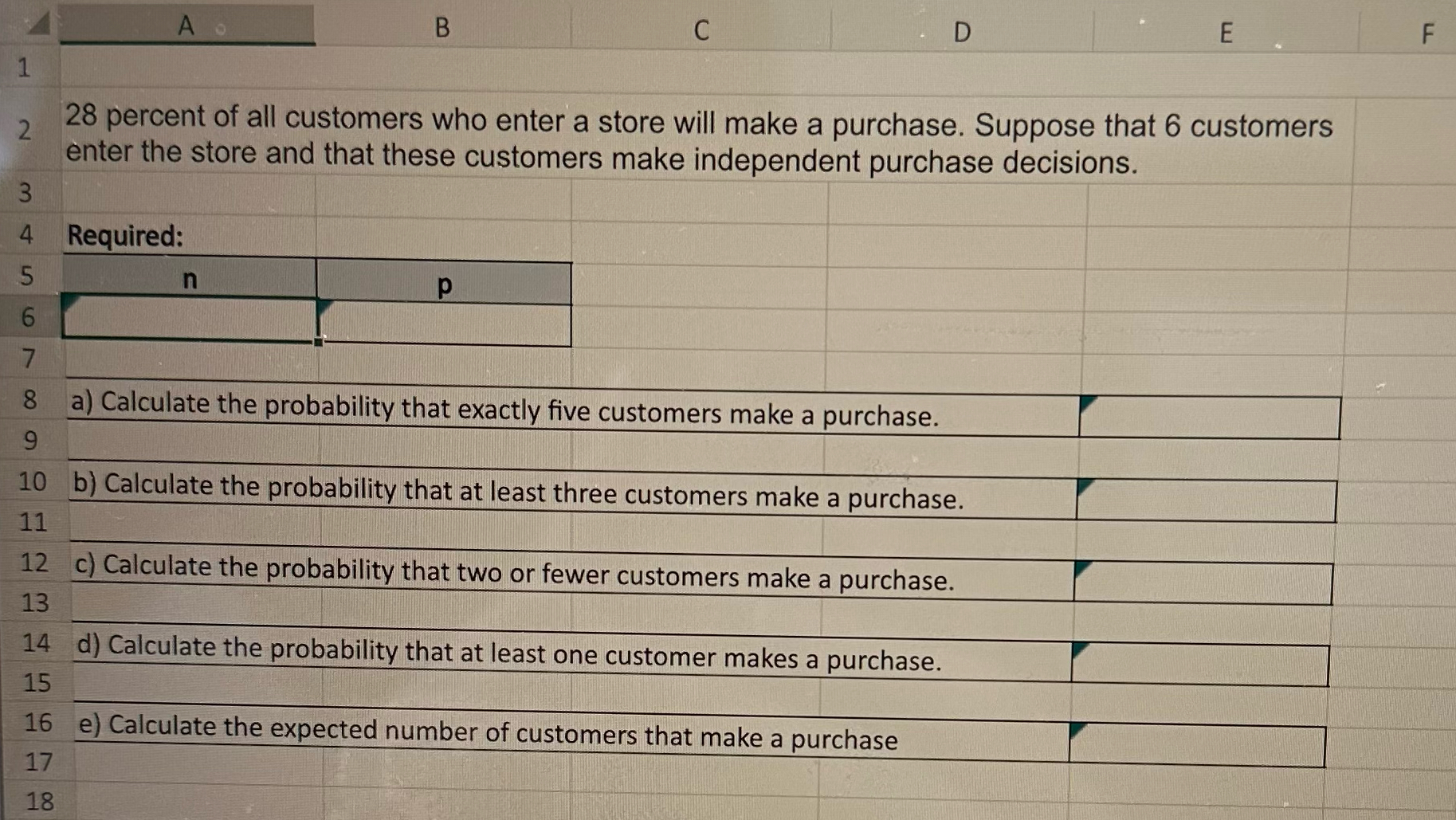 Solved 28 ﻿percent of all customers who enter a store will | Chegg.com