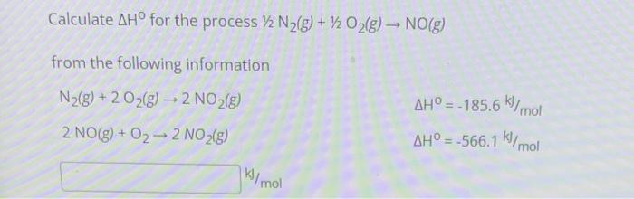 Solved Calculate ΔH0 for the process 1/2 | Chegg.com