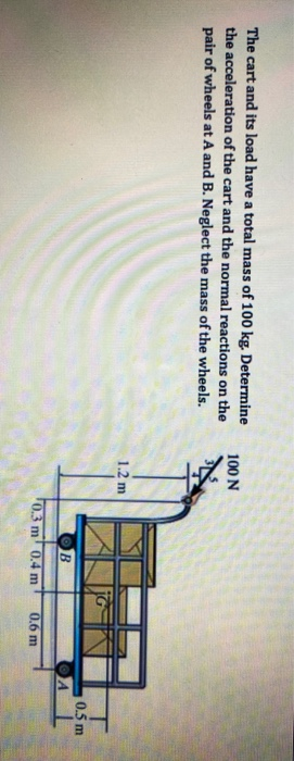 Solved The cart and its load have a total mass of 100 kg. | Chegg.com