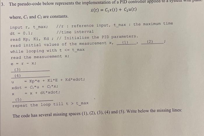 Solved The pseudo-code below represents the implementation | Chegg.com