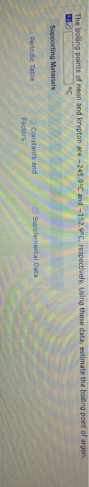 Solved The boiling points of neon and krypton are -245.9°C | Chegg.com