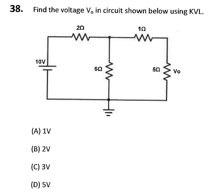 Solved 38. Find the voltage V0 in circuit shown below using | Chegg.com