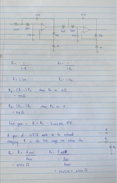 Solved Sallen key 4th order filter design using higher order | Chegg.com