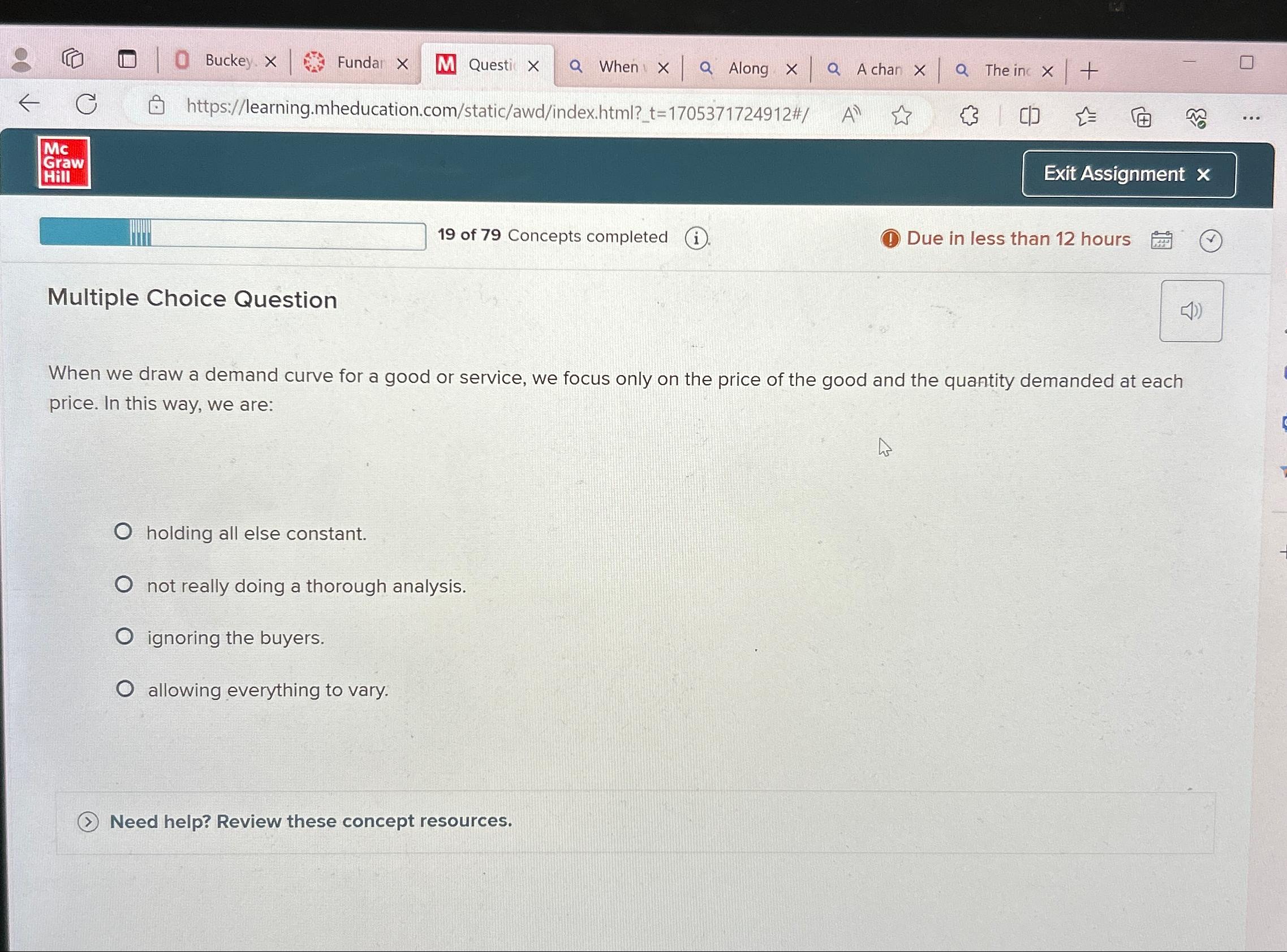 Solved Mc.Exit Assignment x19 ﻿of 79 ﻿Concepts completed | Chegg.com