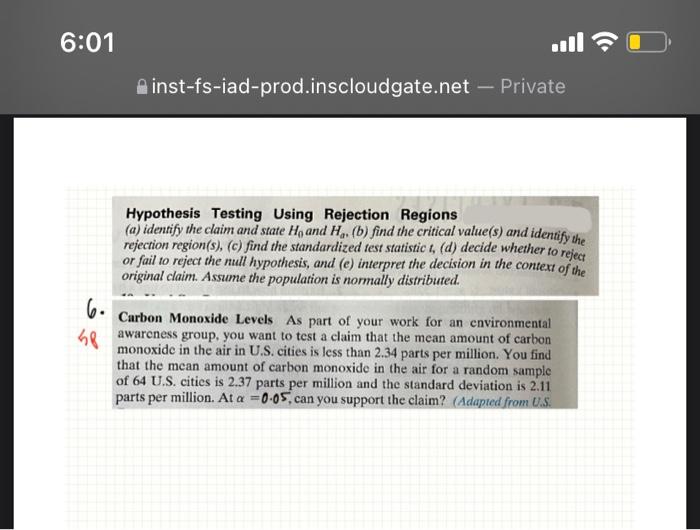 Solved Hypothesis Testing Using Rejection Regions (a) | Chegg.com