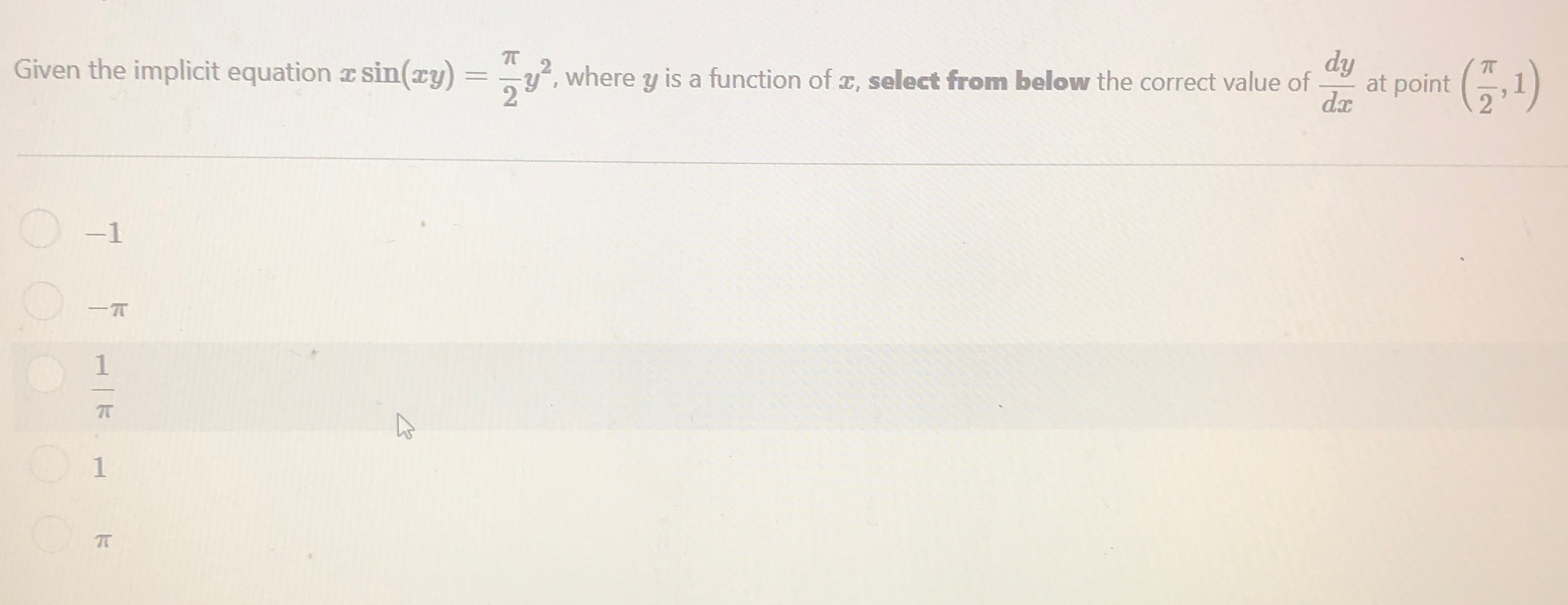 Solved Given the implicit equation xsin(xy)=π2y2, ﻿where y | Chegg.com