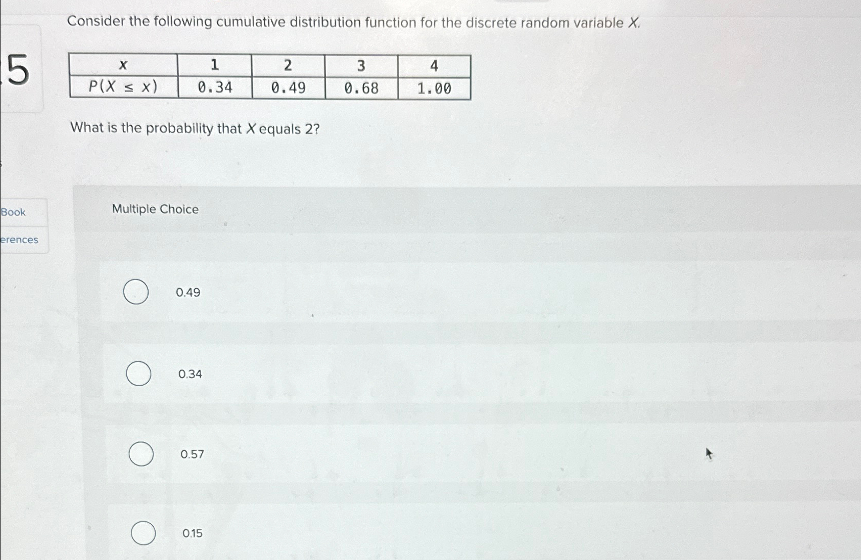 Solved Consider the following cumulative distribution | Chegg.com