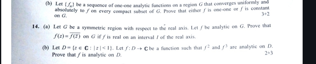 Solved (b) ﻿Let {fn} ﻿be a sequence of one-one analytic | Chegg.com