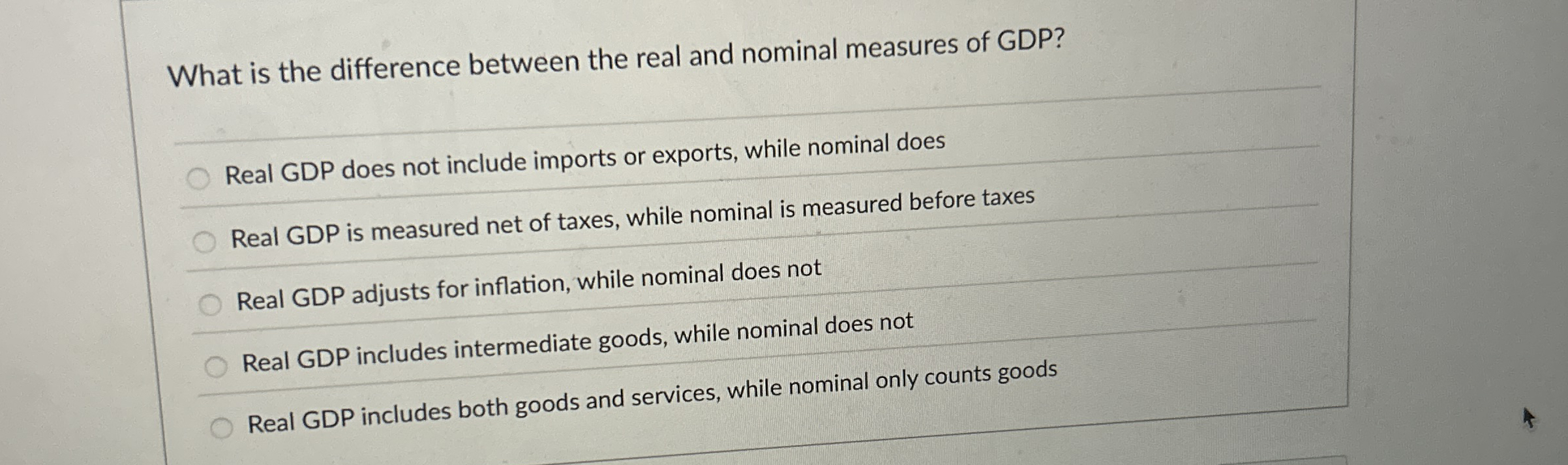 Solved What is the difference between the real and nominal | Chegg.com