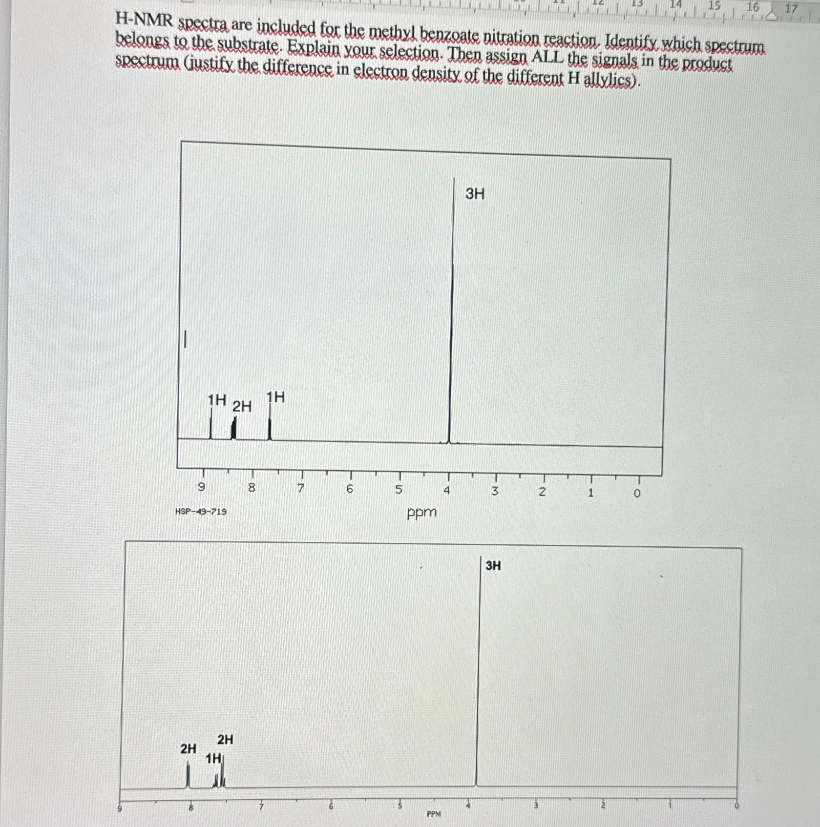 Solved H-NMR spectra are included for the methyl benzoate | Chegg.com