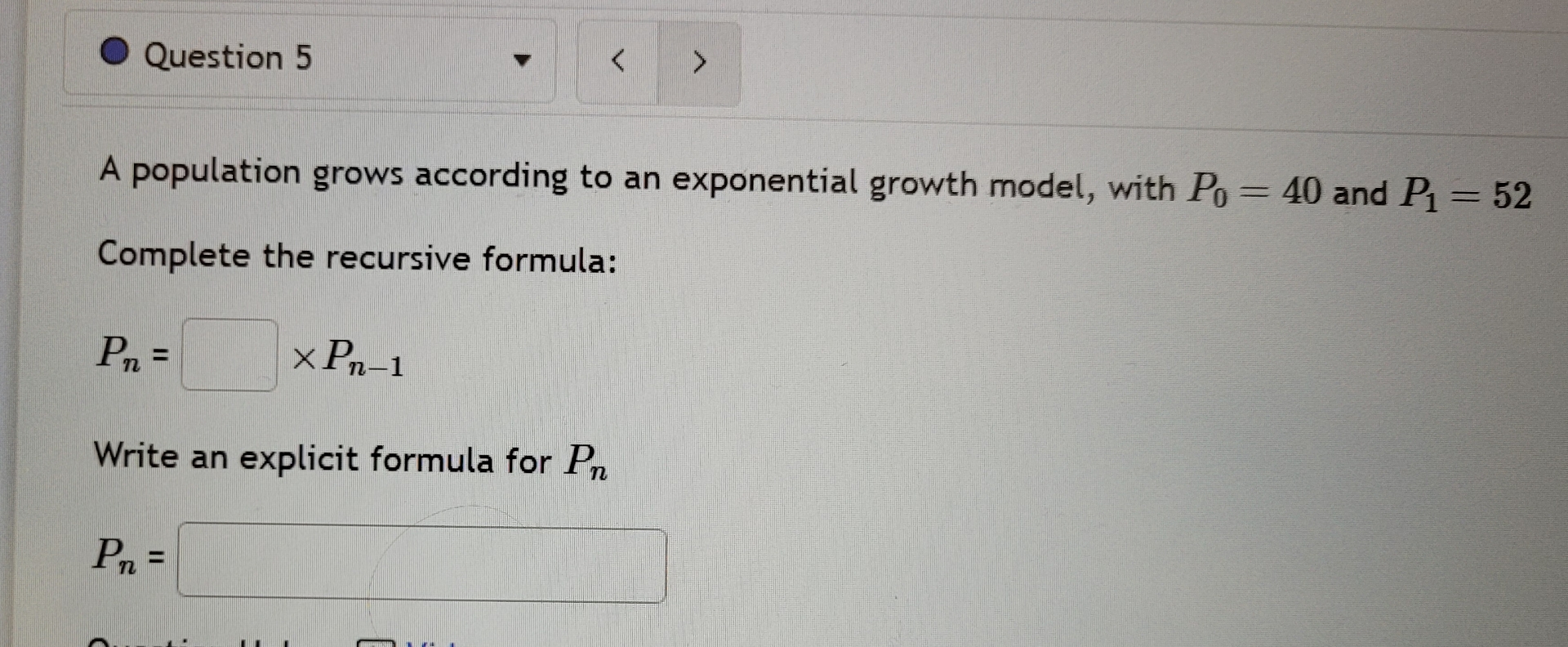 Solved A population grows according to an exponential growth | Chegg.com