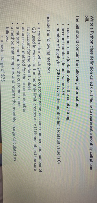 Solved Write A Python Class Definition Called Cellphone To 1756