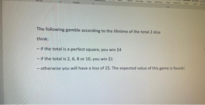 Solved The following gamble according to the lifetime of the | Chegg.com