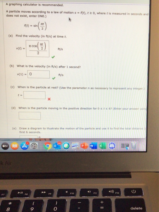Solved A graphing calculator is recommended. A particle | Chegg.com