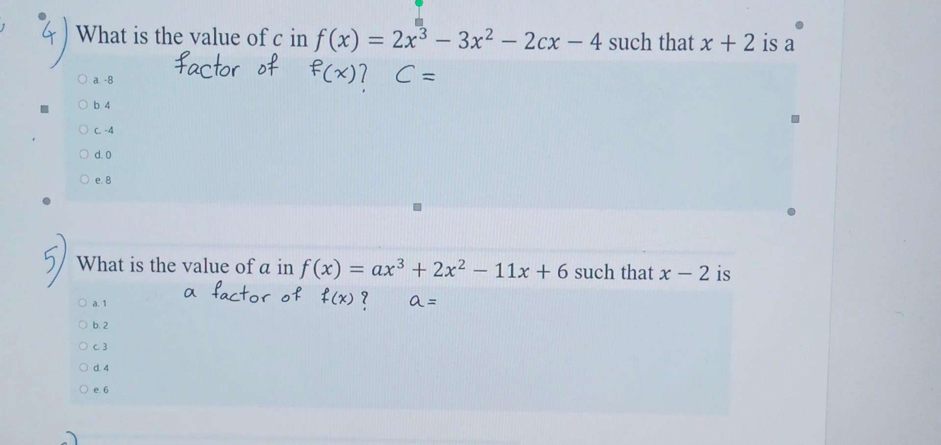 Solved One solution for 2x3−7x2−2x+12, is x=23, the other | Chegg.com
